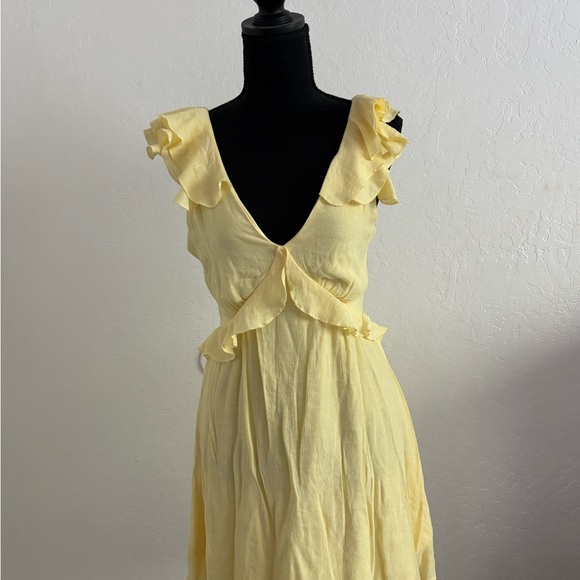 miami | Dresses | Miami Yellow Ruffle Midi Dress | Poshmark